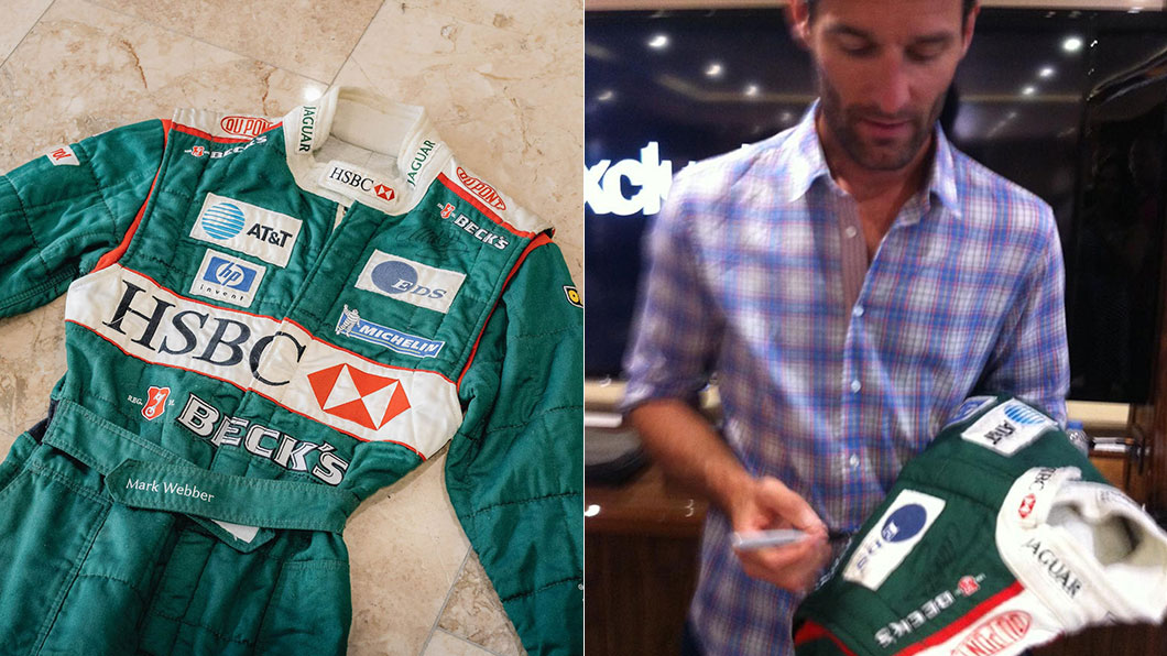 貼身感受偶像「溫暖」！ F1車手Mark Webber沾過「液體」賽車服拍賣中 | 地球黃金線