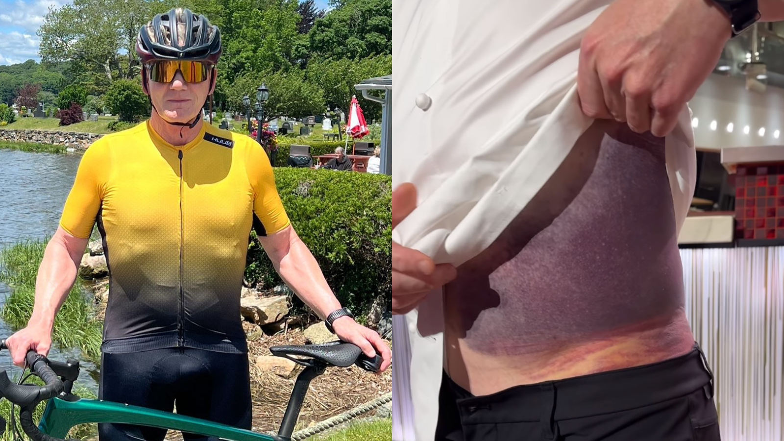 地獄廚神Gordon Ramsay騎車驚傳意外！腰部嚴重瘀血自嘲像紫薯 | 地球黃金線