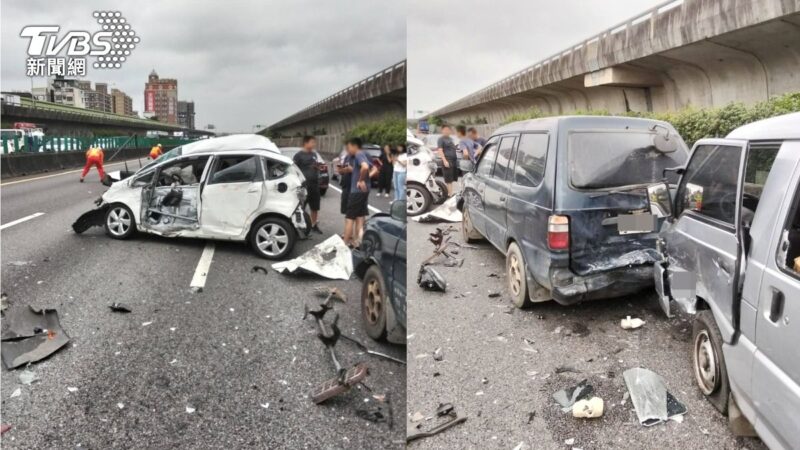 國1中壢段大貨車追撞釀7車連環事故！多輛小客車擠壓變形面目全非 | 地球黃金線