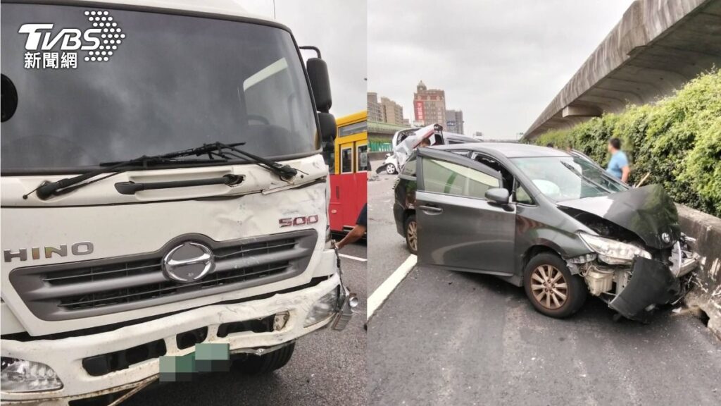 國1中壢段大貨車追撞釀7車連環事故！多輛小客車擠壓變形面目全非 | 地球黃金線