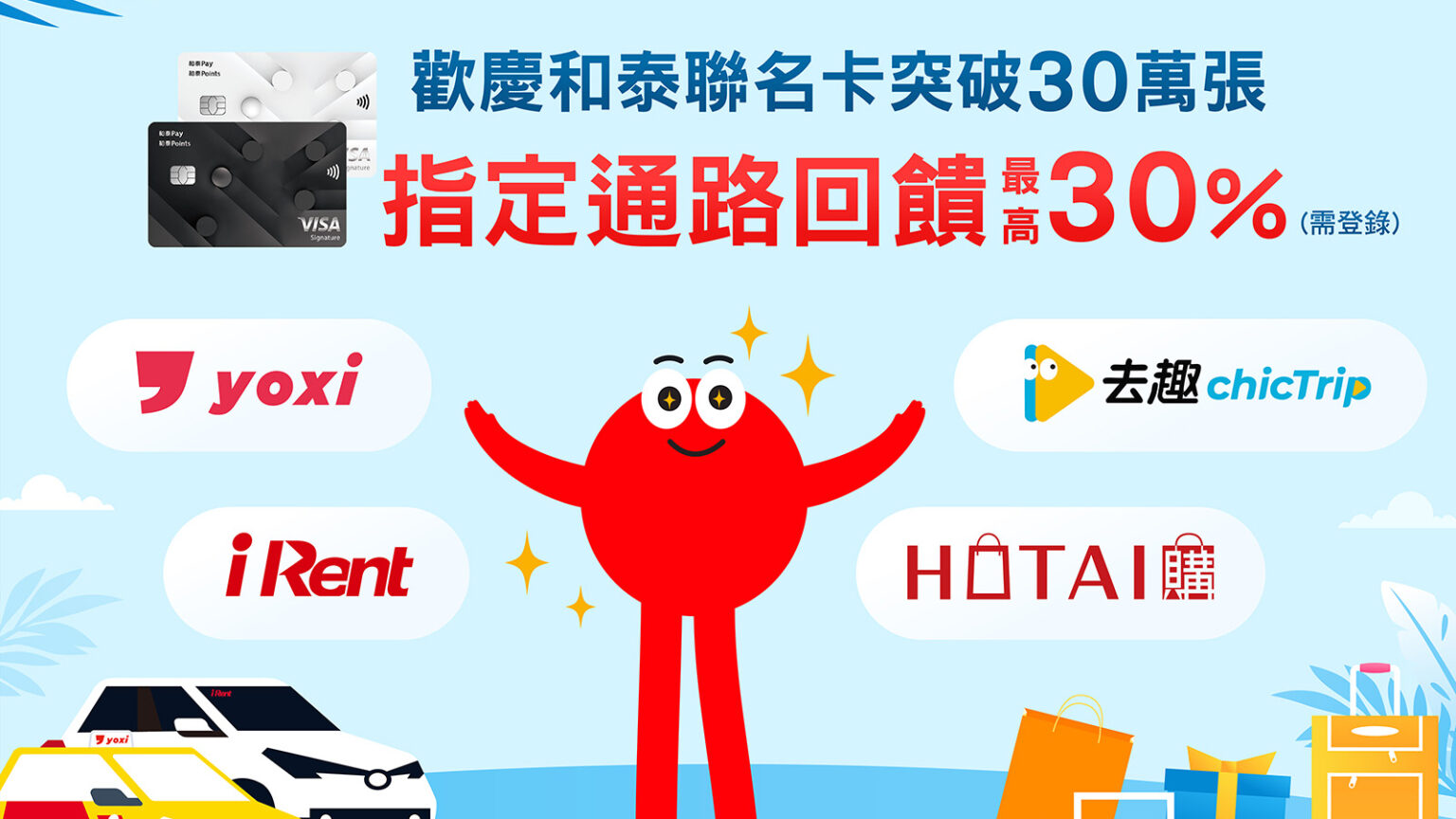 中信和泰聯名卡發卡突破30萬張，消費享30%回饋iRent也能用 | 地球黃金線