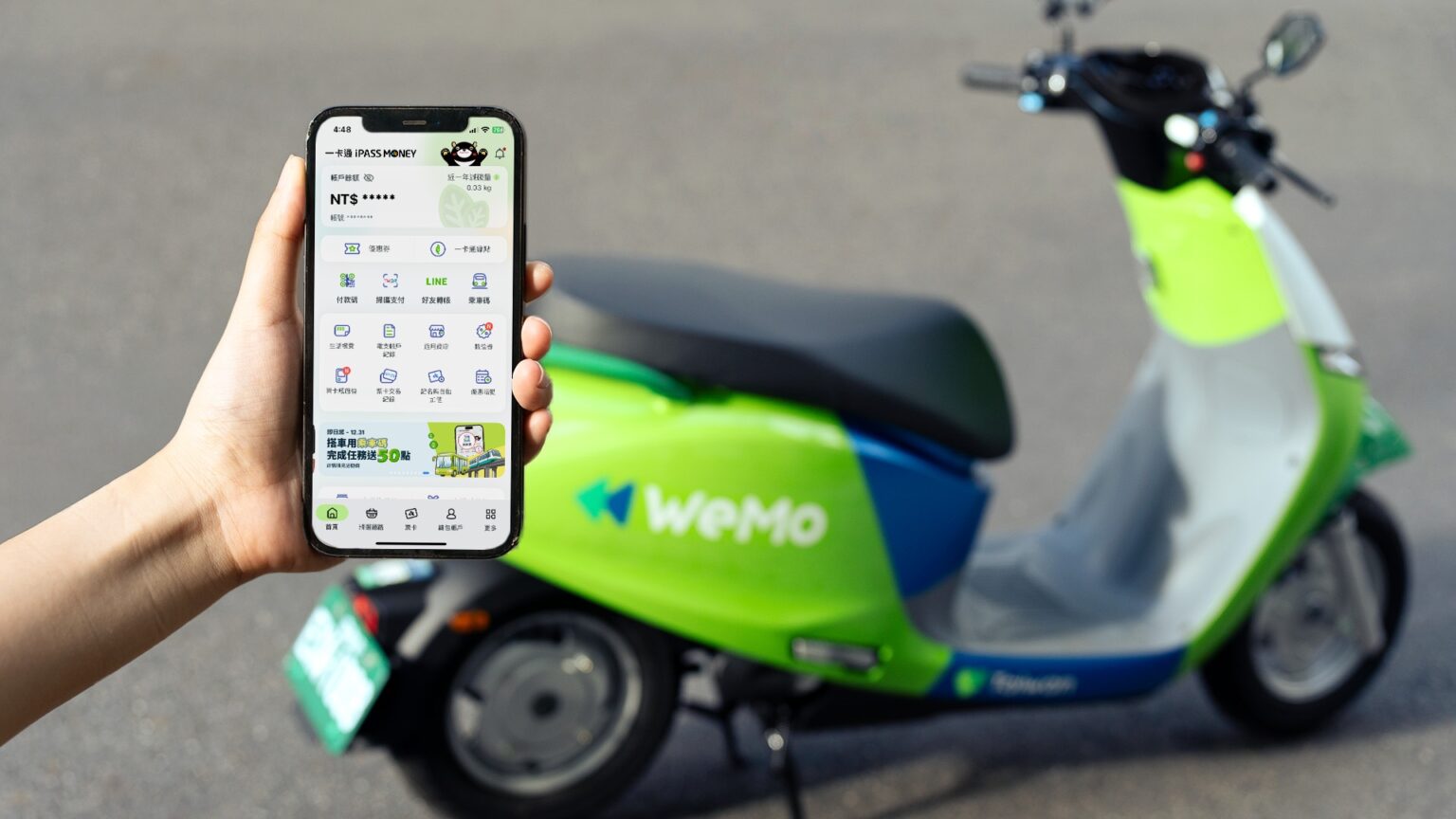 WeMo跨界合作台灣大、LINE GO、iPASS MONEY與iRent，全面升級共享移動服務 | 地球黃金線